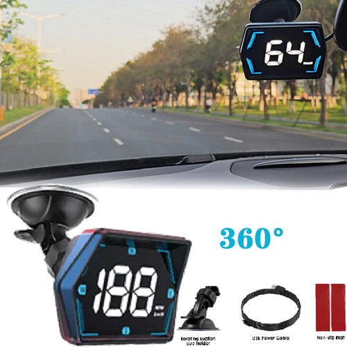 Universal Car Digital Speedometer GPS HUD Head Up Display MPH Overspeed ...