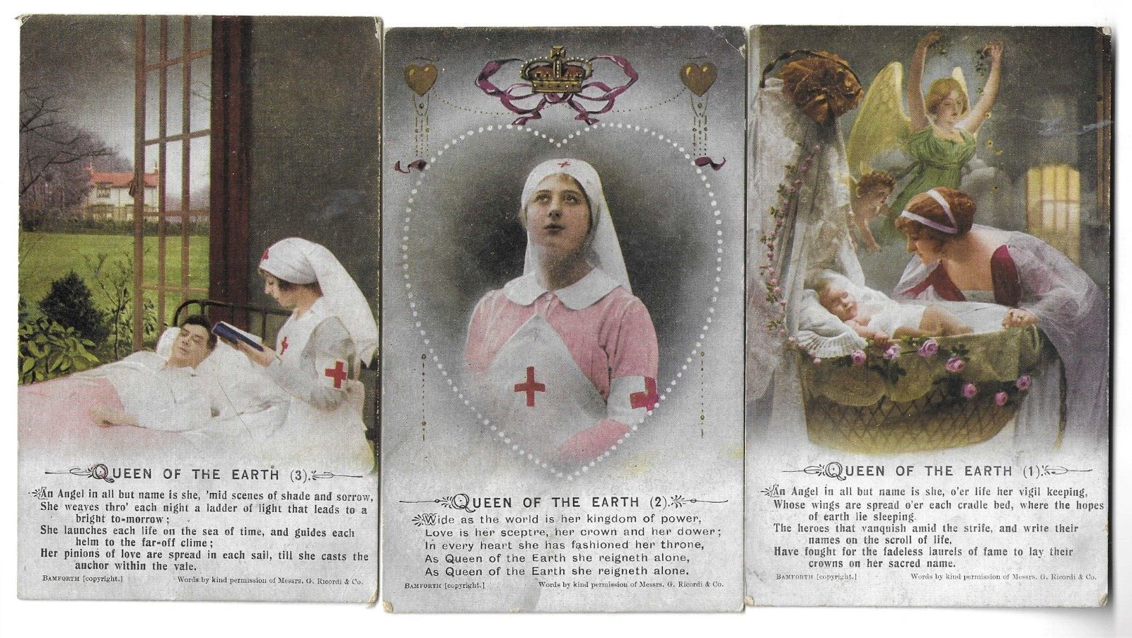 BAMFORTH - NURSING - QUEEN OF THE EARTH Set Song Card Postcards | eBay UK
