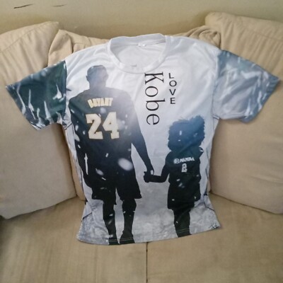 Live Kobe Kobe Bryant Rest In Peace Daughter White Mesh Tshirt Xl angel ...