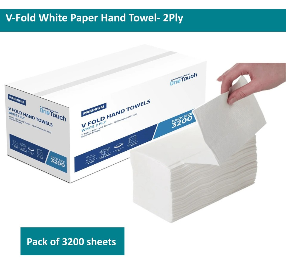 4000 Blue Paper Hand Towels V fold White tissues InterFold Premium ...