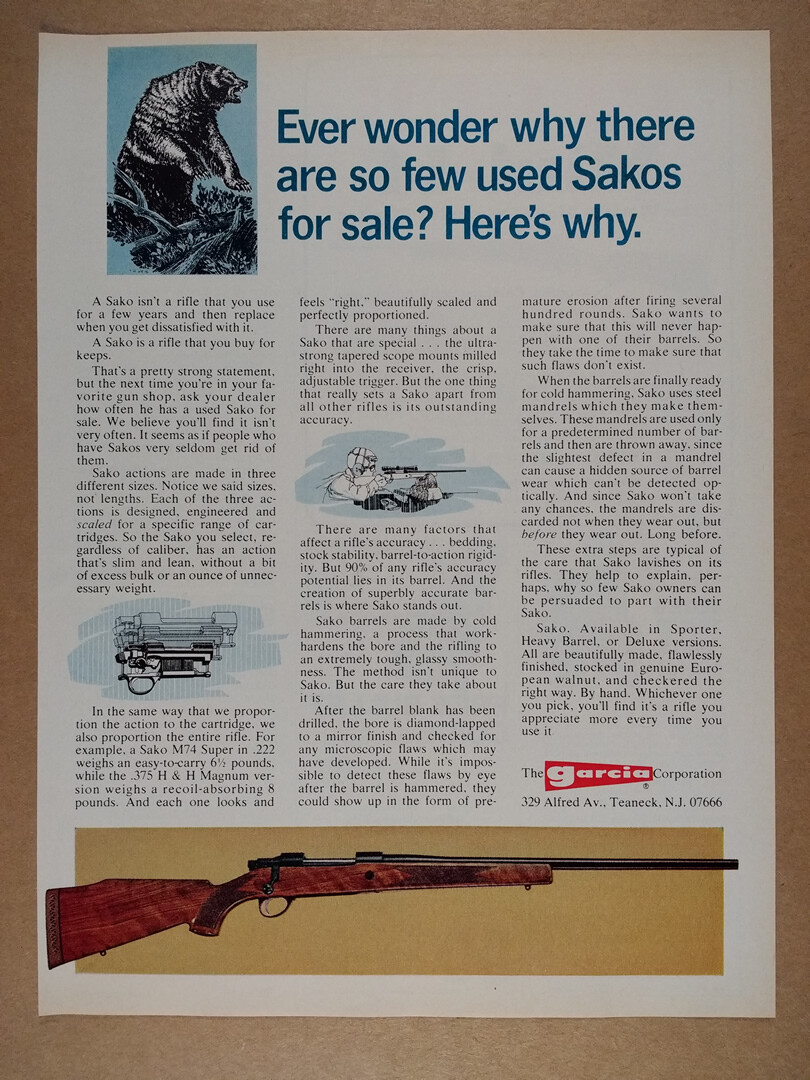 1976 Sako M74 Super Rifle vintage print Ad | eBay
