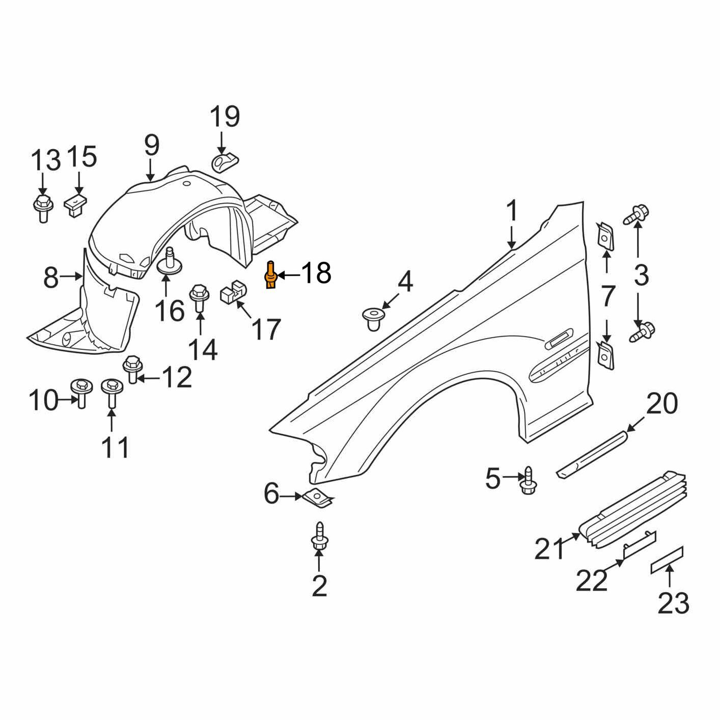 50 Fender Liner Rivet Glove Box Exterior Trim Expanding Clip For BMW ...