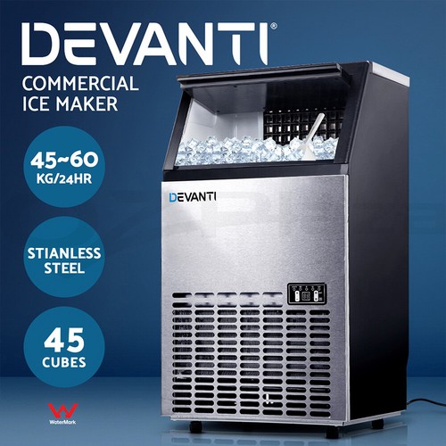 Devanti 45-60kg Commercial Ice Maker Machine Ice Cube Makers Stainless ...