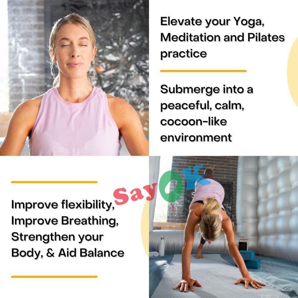 NEW White Inflatable Hot Yoga Dome Tent For Home Outdoor Yoga tent 7FT ...