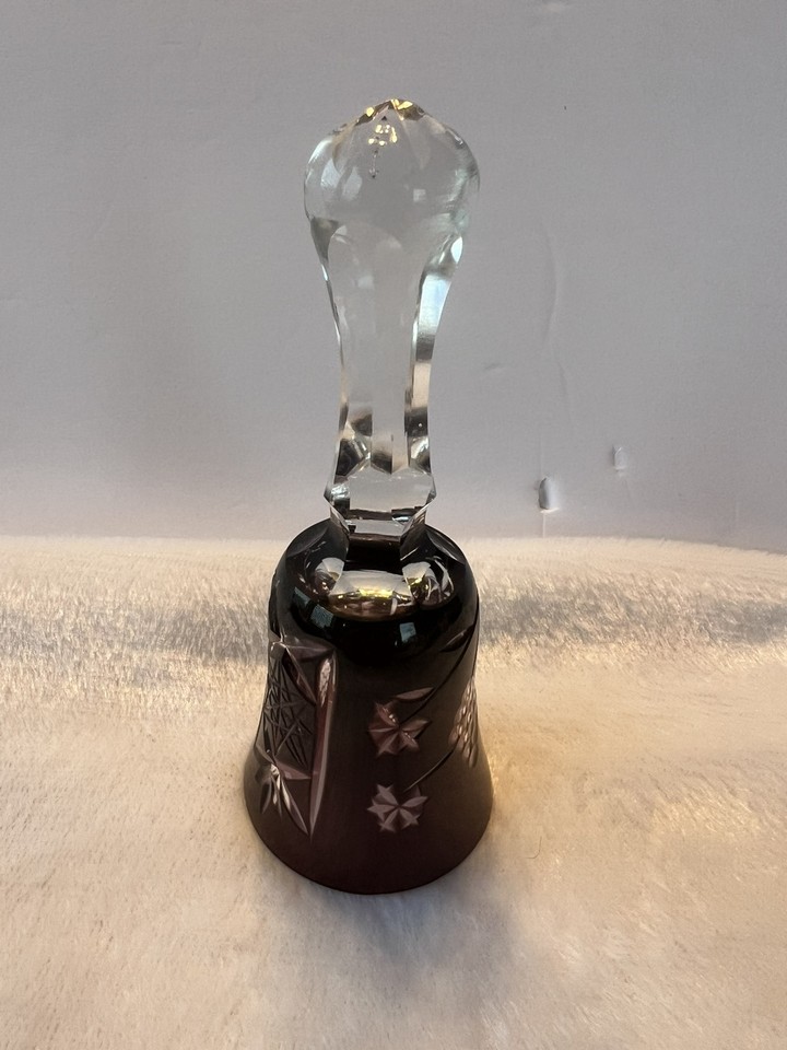 Vintage Bohemian Crystal Ruby Red Cut to Clear Dinner Bell Grapes ...