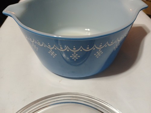 Vintage Pyrex Snowflake Blue & White Garland 471 472 473 With Lids | eBay