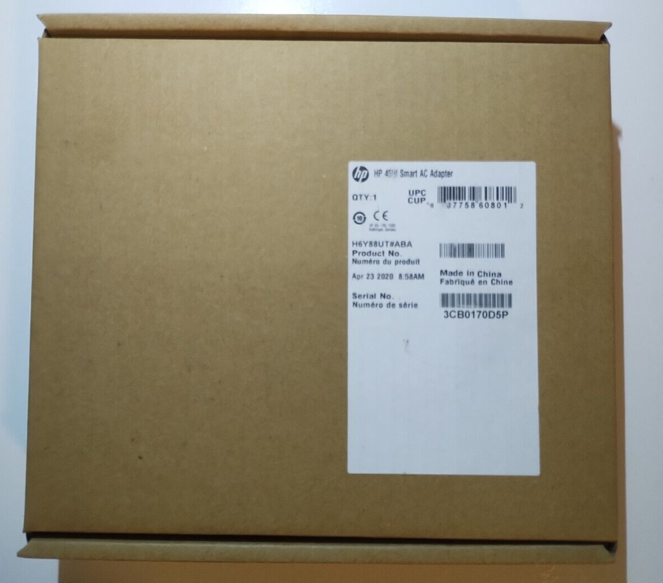 Genuine HP H6Y88AA#ABA 45W Smart AC Adapter Open Box FREE SHIPPING ...