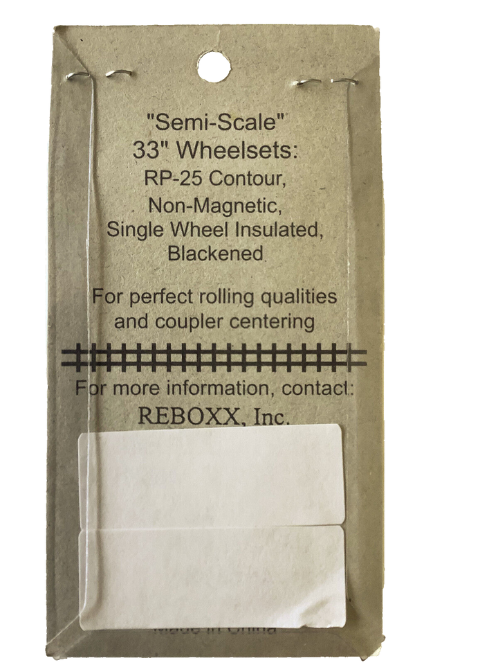 ReBoxx-2 33" HO Semi-scale wheels sets, 1.055" Axle Length, 12/ Pkg ...