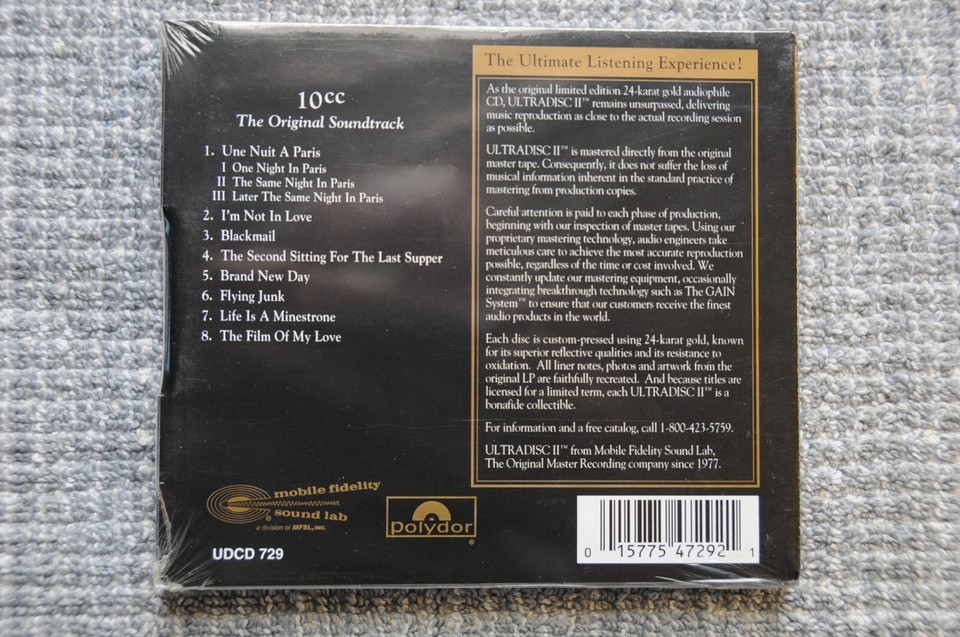 10CC The Original Soundtrack MFSL 24 Karat Gold CD UDCD 729 Sealed | eBay