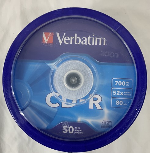 50 VERBATIM Blank 52X CD-R CDR 700MB Media Disc New Sealed 23942946915 ...