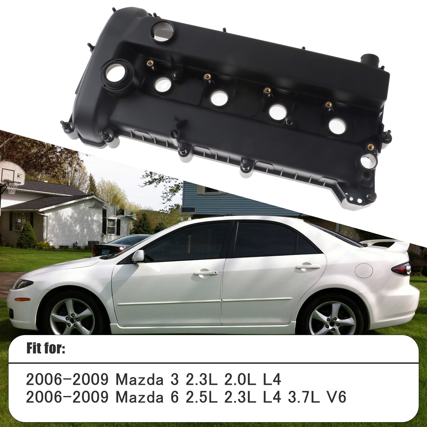 Valve Cover with Gasket Fit for 2006-2009 Mazda 3 Mazda 6 2.3L L4 L3N5 ...