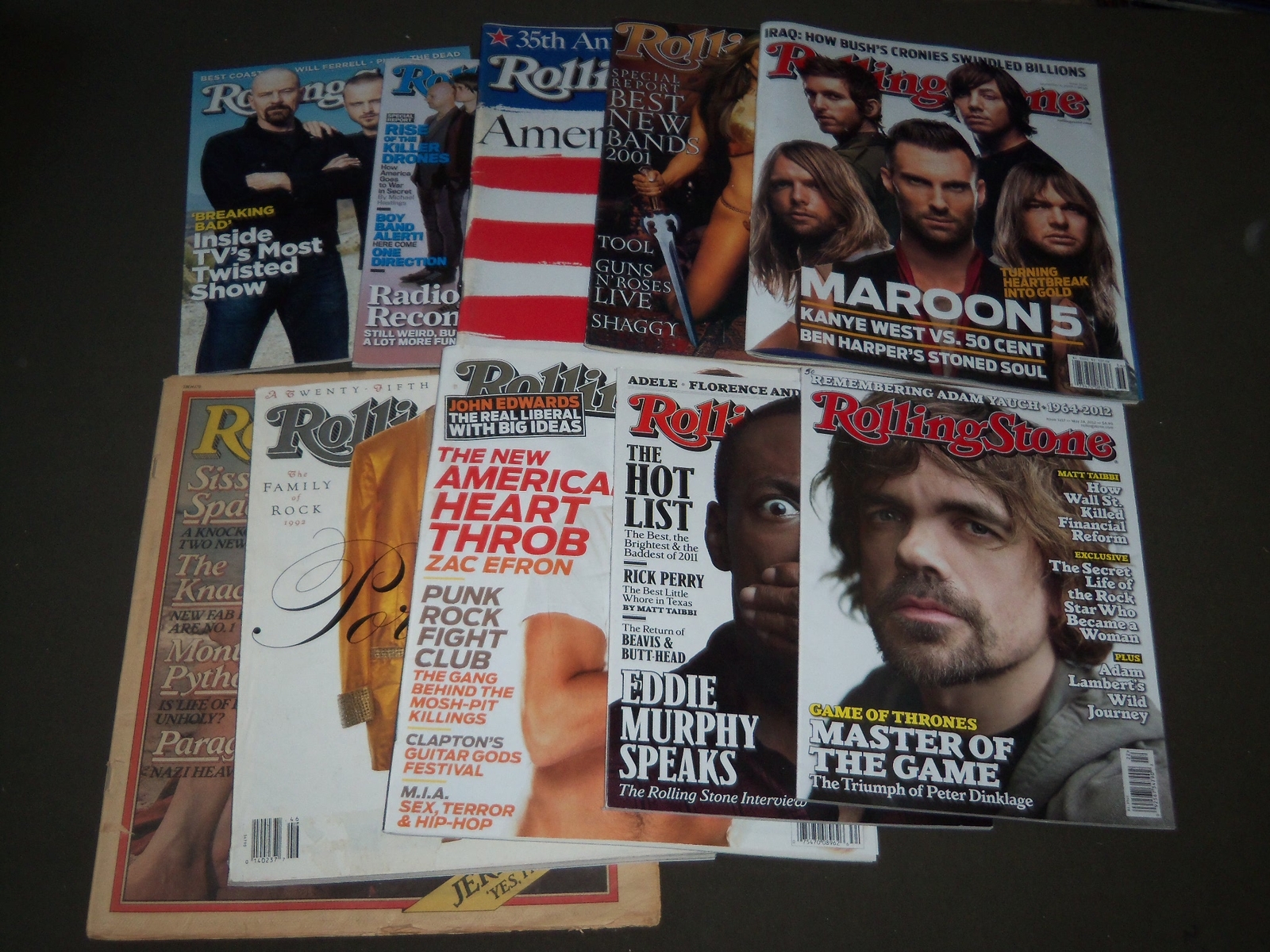 1970S-2000S ROLLING STONE MAGAZINE LOT OF 10 - GREAT COVERS & PHOTOS ...