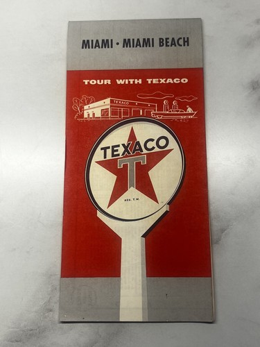 Vintage TEXACO Miami - Miami Beach Road Map | eBay