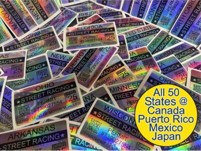 Street Racing Permit Car Truck Window Sticker Drag Racing Stickers ...