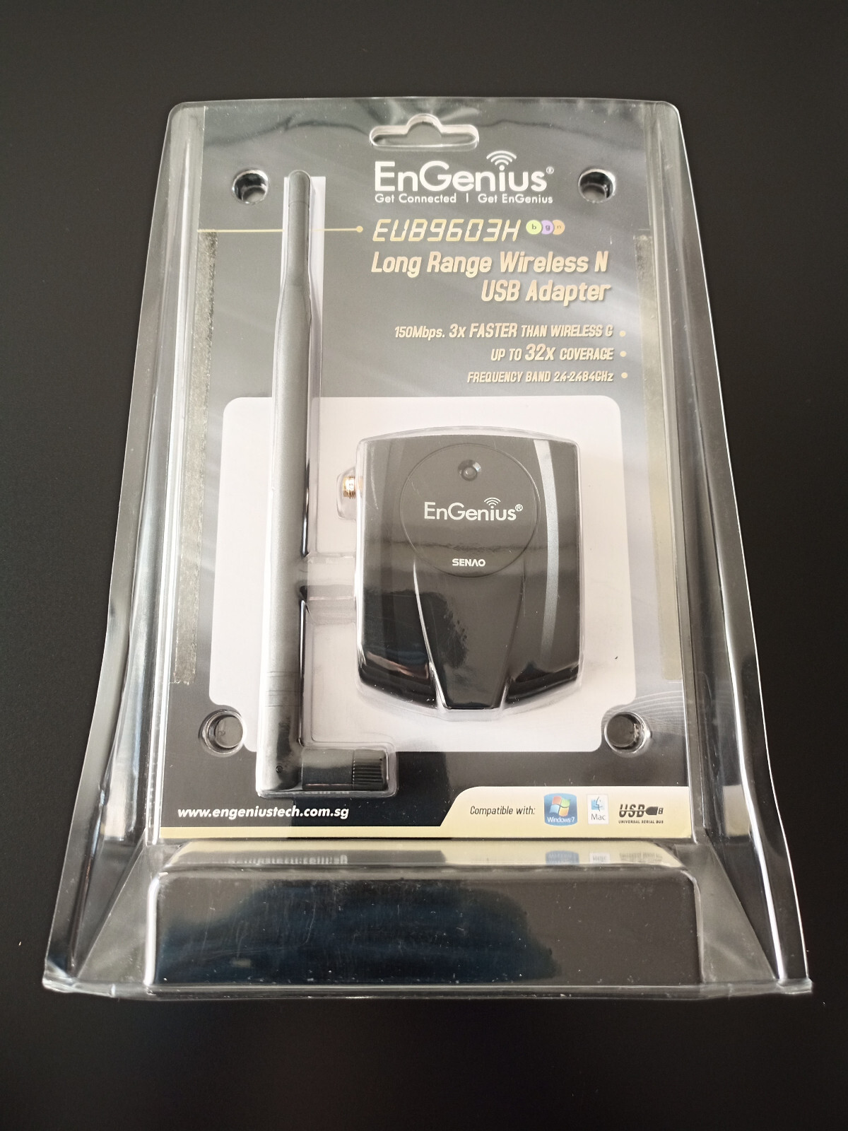 EnGenius WiFi USB Adapter 150Mbps 802.11b/g/n Power Dongle EUB9603H ...