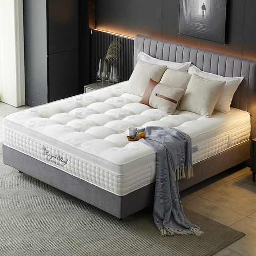 Royal Sleep KING Mattress Medium Bed Euro Top 7 Zone Spring Gel Memory ...