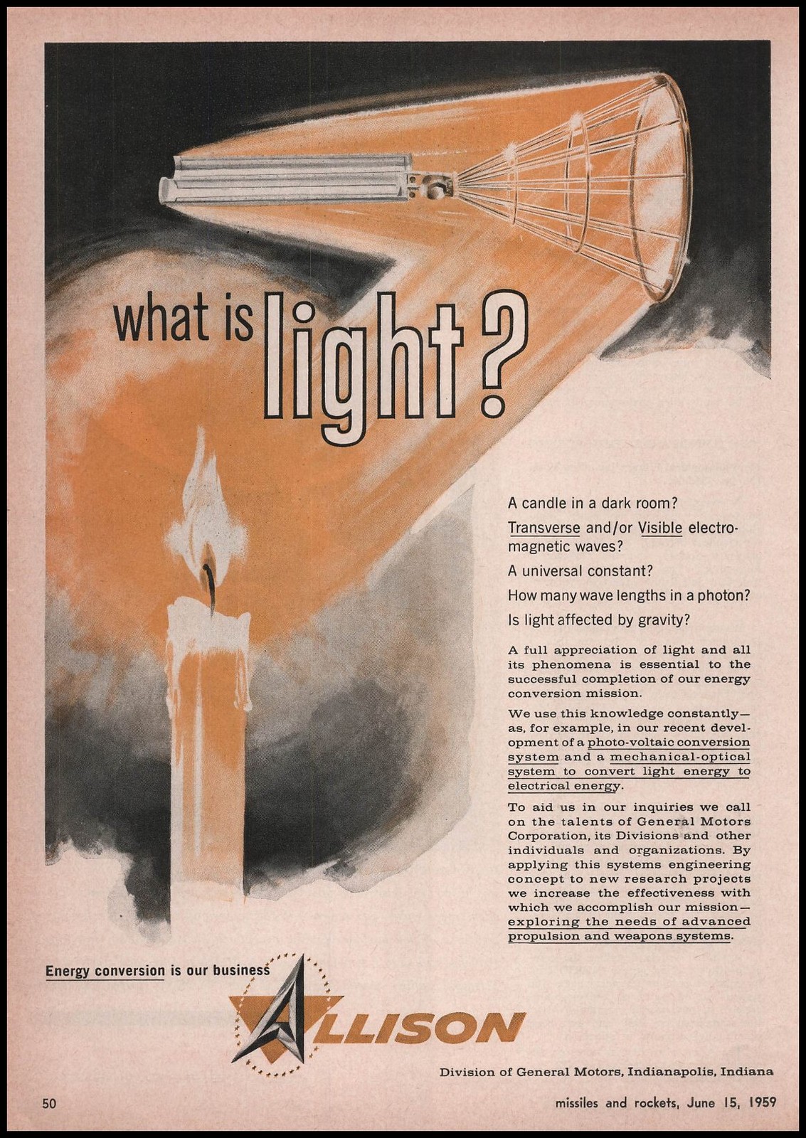1959 Allison "What Is Light?" Candle Transverse Electromagnetic Waves ...