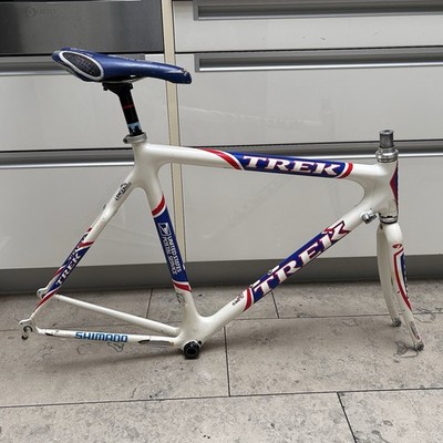 Trek USPS 58cm Frameset Road Bike Carbon Fiber 700c With Seat White ...