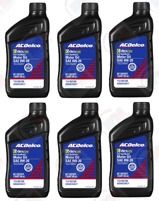 6 Quarts - ACDelco FULL SYNTHETIC SAE 0W-20 GEN 2 Dexos1 Motor Oil 10 ...