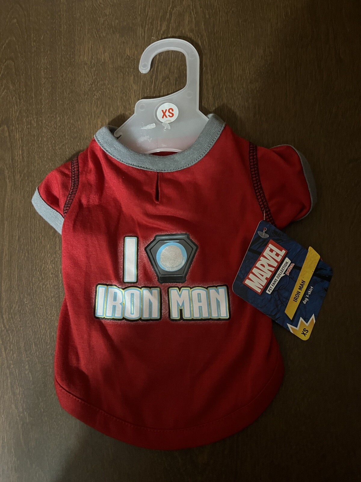 I Love Iron Man dog Shirt Marvel Comics Red Superhero New Size XS 11-13 ...