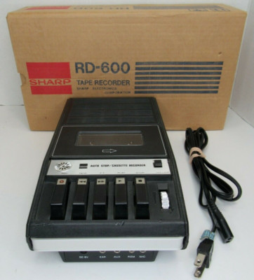 RARE Vtg SHARP Tape Recorder RD-600 Portable Cassette Player Auto Stop ...