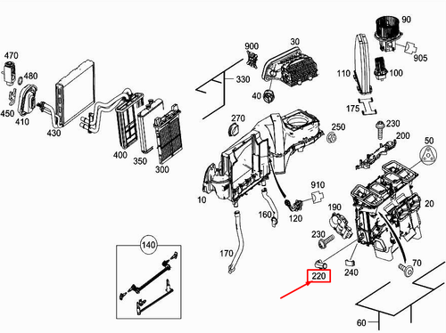 MERCEDES-BENZ E W212 Valvola alloggiamento climatizzatore sinistro ...