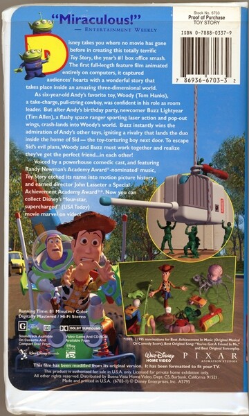VHS - WALT DISNEY'S - TOY STORY | eBay
