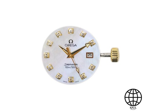 OMEGA Women's Seamaster 150m Movement QZ 11P Diamond White Shell Dial ...