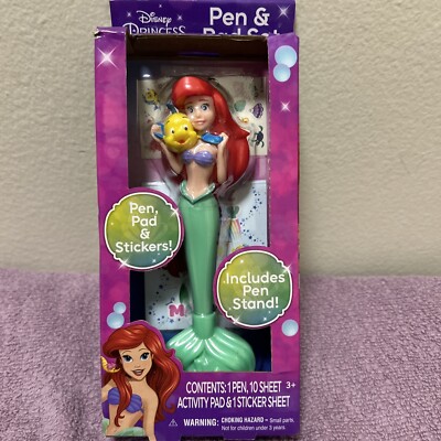 Disney Princess Ariel The Little Mermaid and Flounder Pen & Pad Set New ...