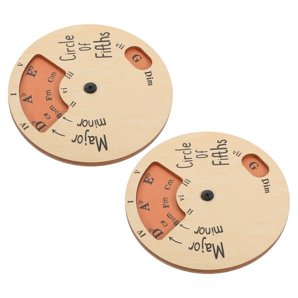 2pcs Notes Wheel Chords Wheel Circle Wooden Chord Wheel Wooden Melody ...