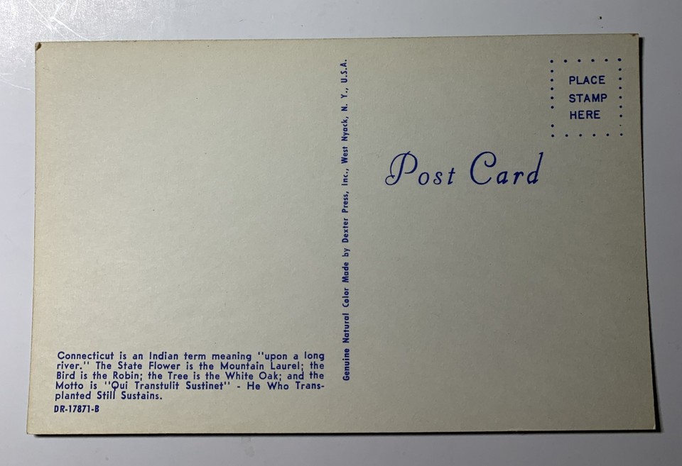 Chrome Connecticut Nutmeg State Postcard Map Unposted B293 | eBay