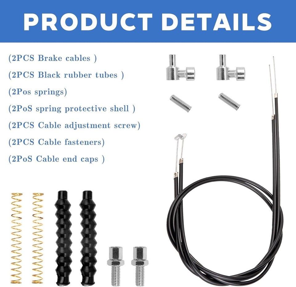 14Pcs Brake Cable Parts for Walkers Replace, Drive Rollator Replacement ...