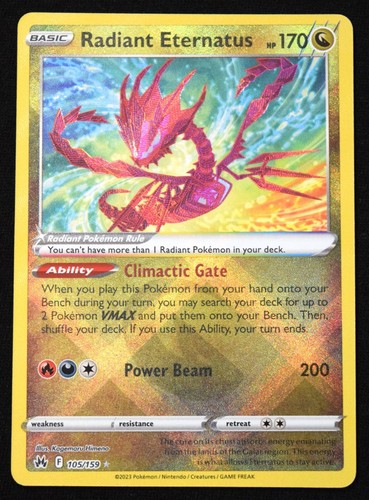 Pokemon TCG Radiant Eternatus 105/159 2023 Crown Zenith Radiant Rare ...
