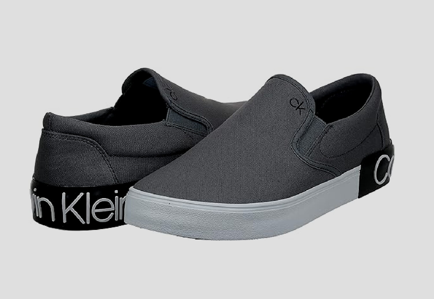 Men's Slip-On Sneaker Shoes Gray Fabric Calvin Klein Ryor Sizes 7 M | eBay