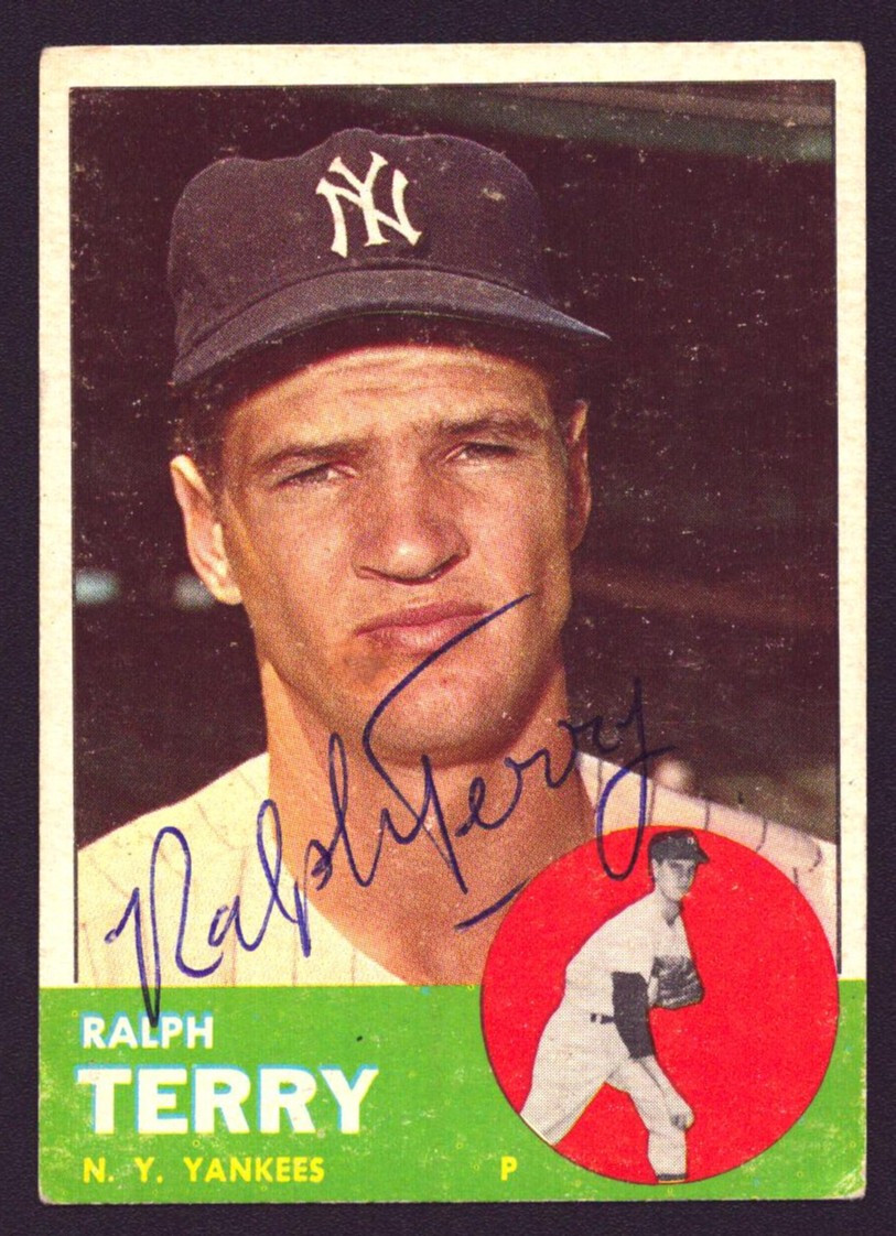 RALPH TERRY 1963 Topps 315 AUTOGRAPH YANKEES Auto Signed A's Indians ...