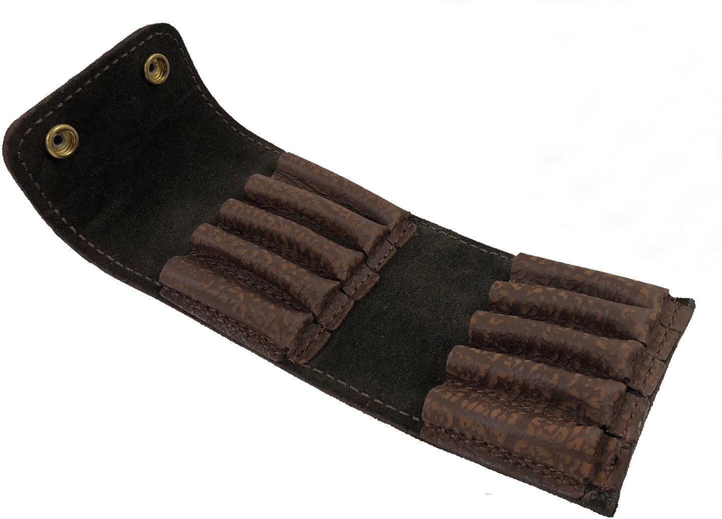 Cape Buffalo Hide RIFLE CARTRIDGE / AMMO SHELL CARRIER CASE POUCH 10 ...