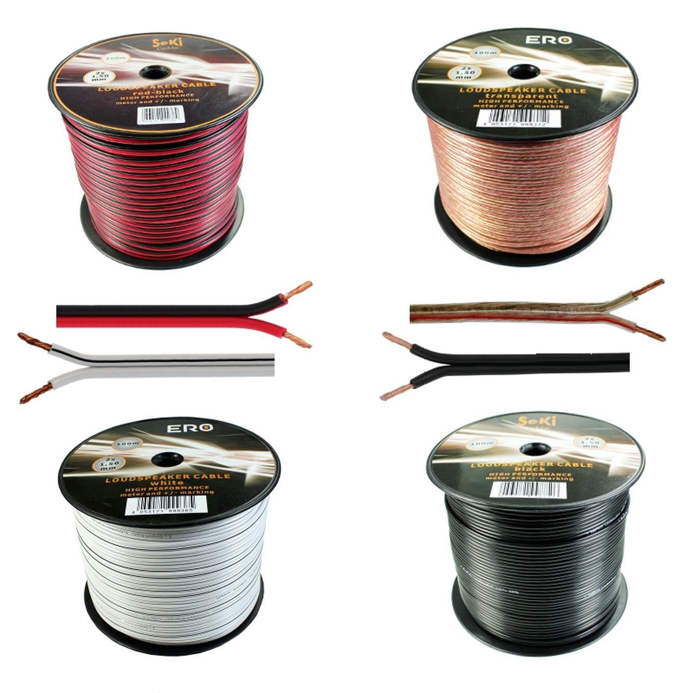 100m Speaker cables 2x 1,5mm² Audio cable Box housing cable | eBay