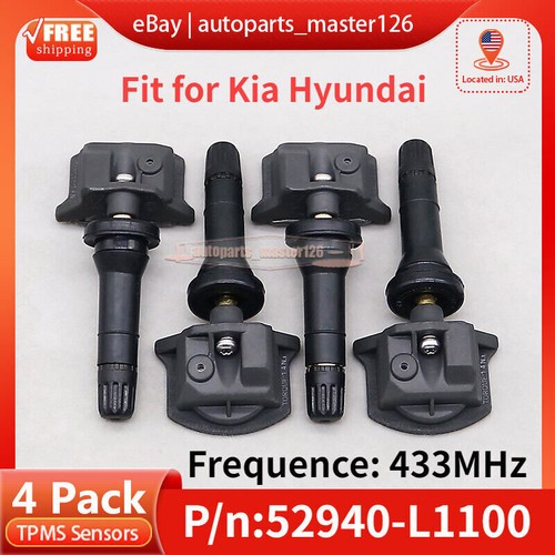 4x Tire Pressure Sensor 433MHz TPMS 52940-L1100 for Hyundai Elantra ...