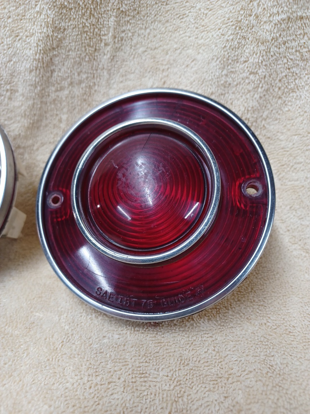 Corvette 75-79 Tail Light Lens Red PAIR 76 77 78 SAE 75 (2) Lenses OEM ...