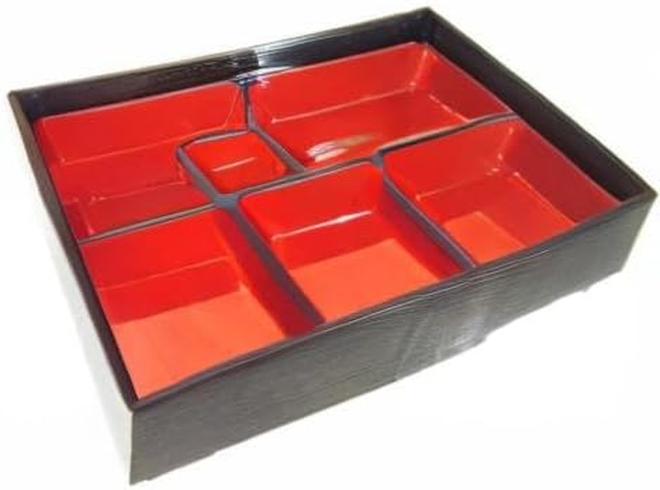 1591, Red and Black Japanese Traditional Plastic Lacquered Lunch Bento ...