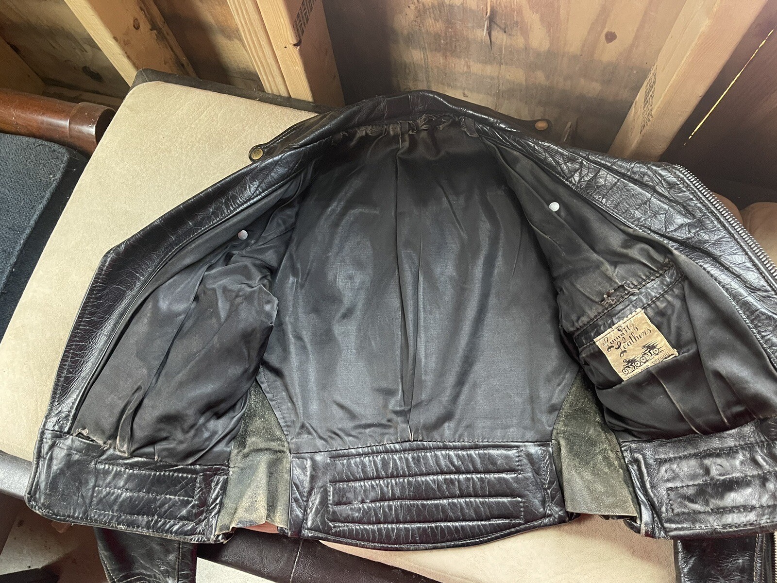 Vintage Langlitz Horsehide Leather Jacket 60s Moto Bi… - Gem