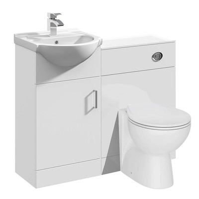 Vanity Unit Combined Sink Toilet Bathroom Suite Furniture WC Set with ...