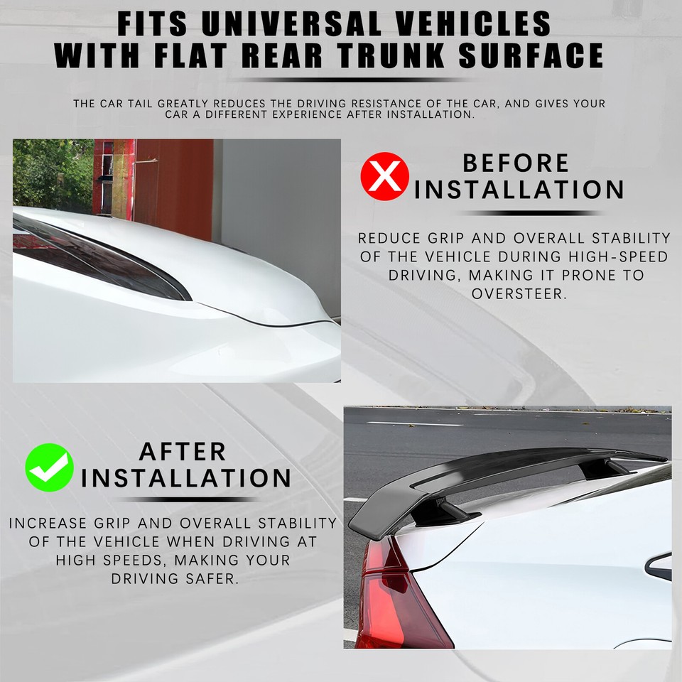 For 2006-2009 Pontiac Solstice 46" Matte Black Rear Trunk Spoiler GT ...