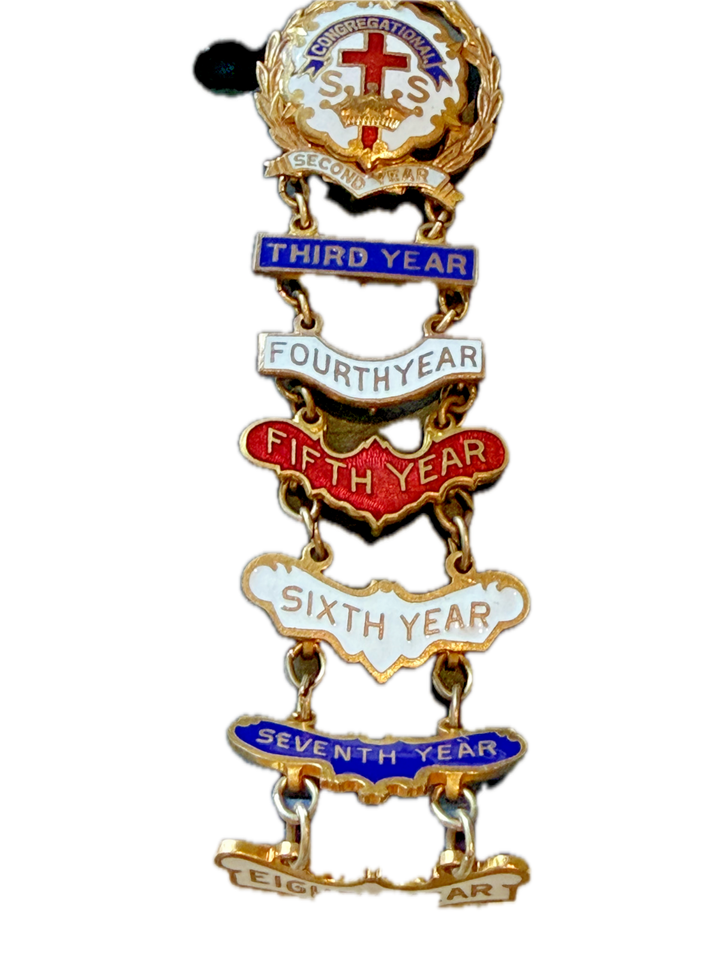 Vintage Moravian & Congregational Church Service Pins Enamel Year Bar ...