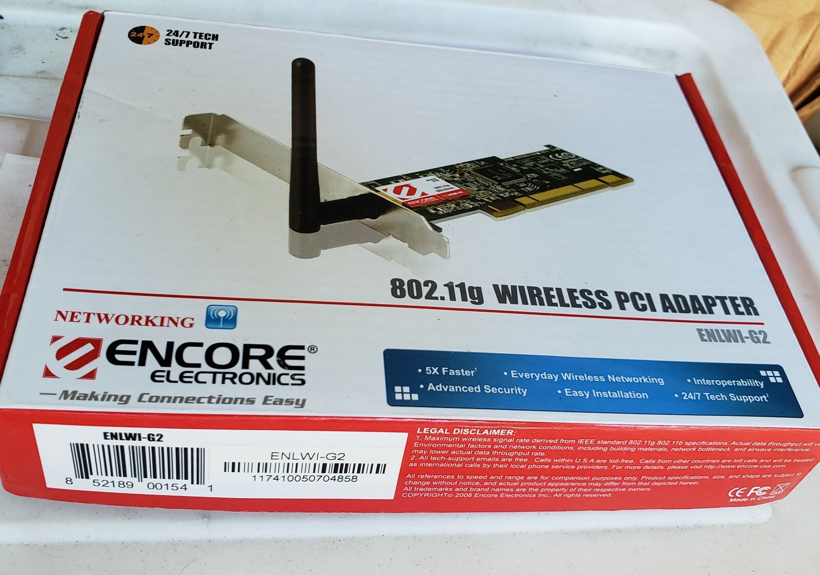Encore ENLWI-G2 54Mbps Wireless-G PCI Adapter & IEEE 802.11g Orthogonal ...