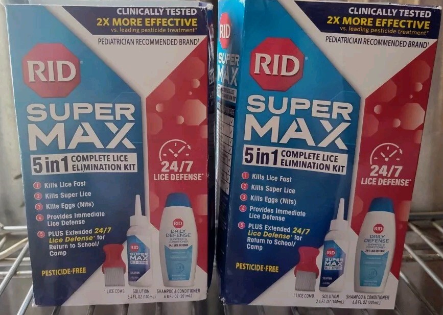 2X RID SUPER MAX 5 in 1 Complete Lice Elimination Kit Shampoo Solution ...