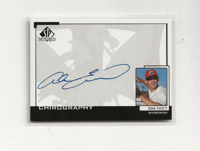 1999 UD SP Top Prospects Rookie Chirography AUTO Adam Everett RC Rookie ...