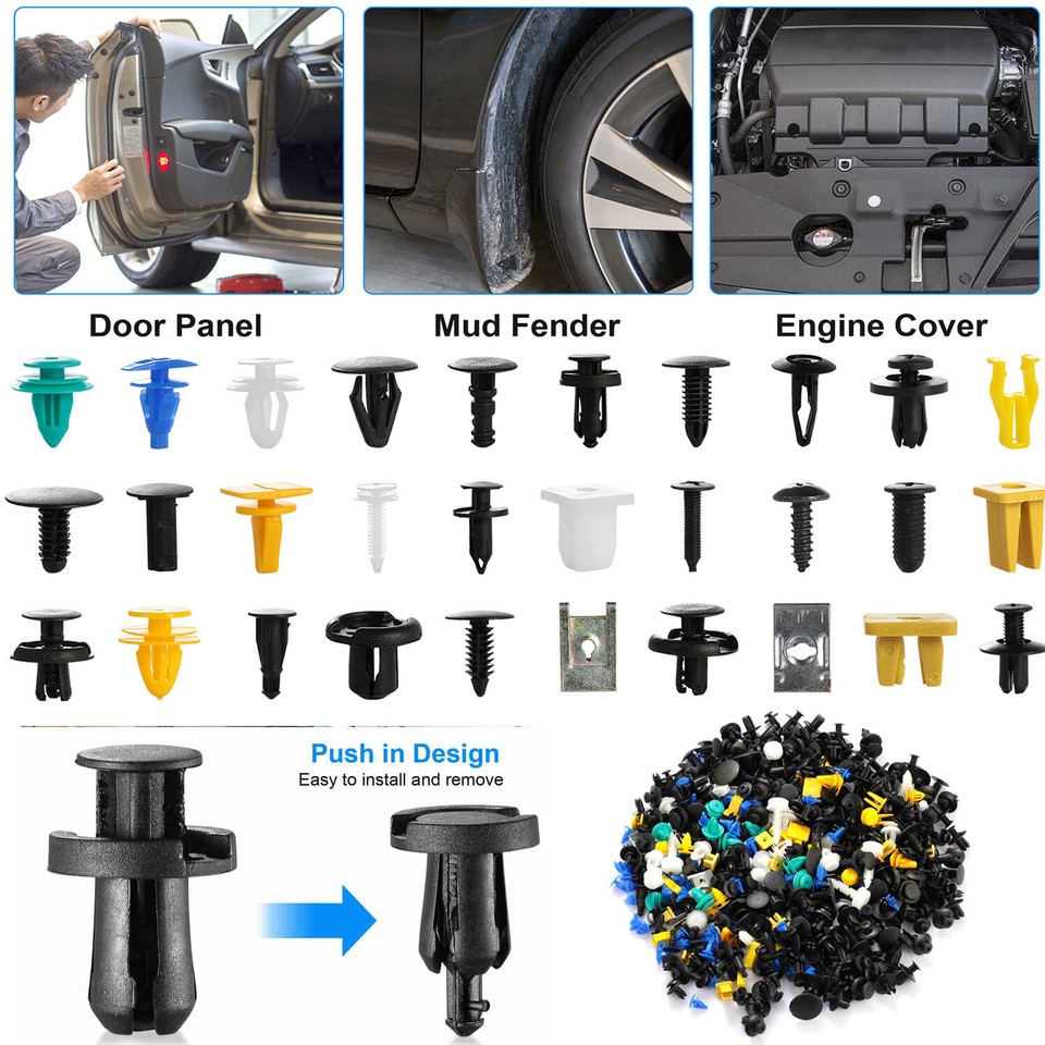 500pcs Plastic Car Body Push Pin Rivet Trim Panel Clips Moulding ...
