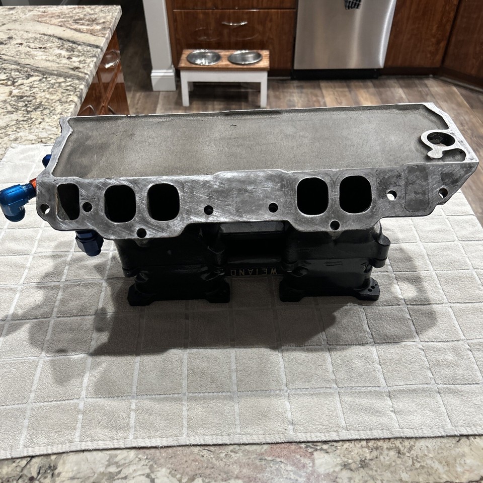 Vintage Weiand Tunnel Ram 2x4 Intake Manifold 5980 Dual Carb BBC Chevy ...