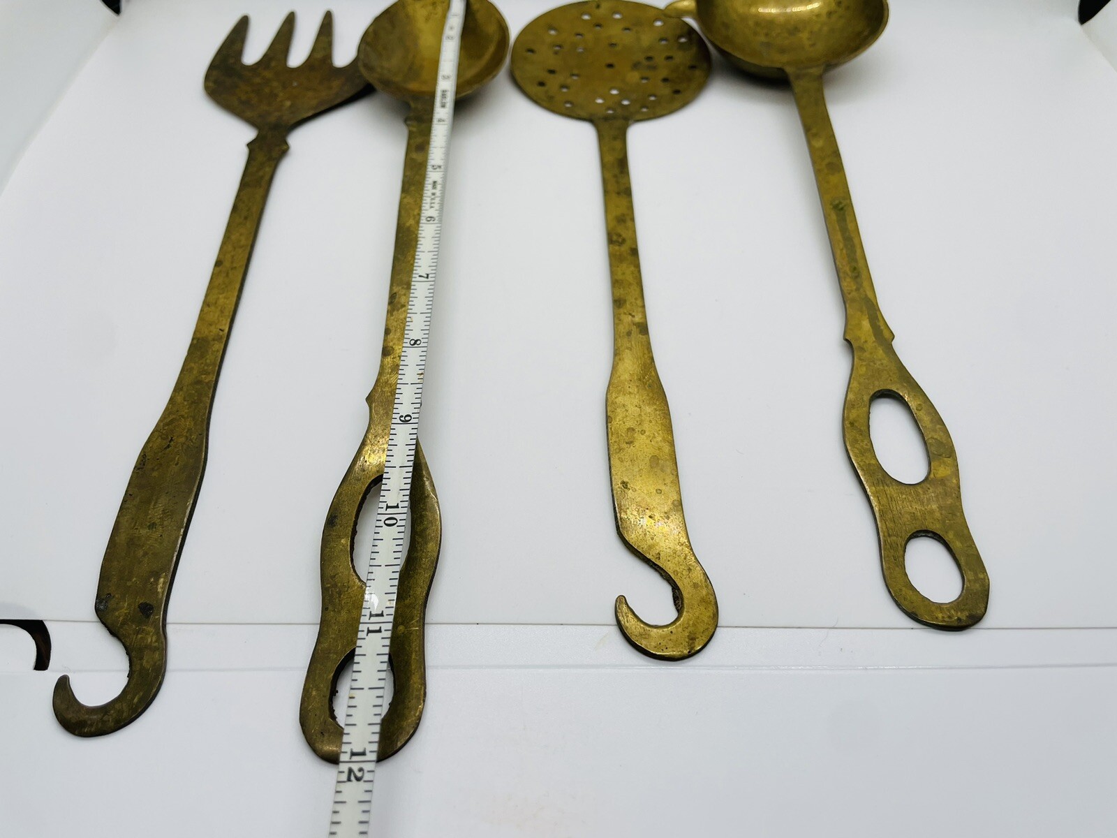 Set Of 4 Vintage Brass Cooking Utensils. Estate Find | eBay